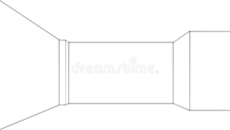 Empty Room Inside Interior, Realistic Illustration. Abstract White Room ...