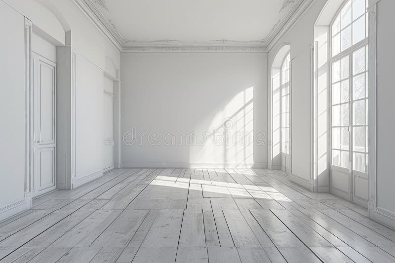Empty Room Interior Background. Generative AI Stock Photo - Image of ...