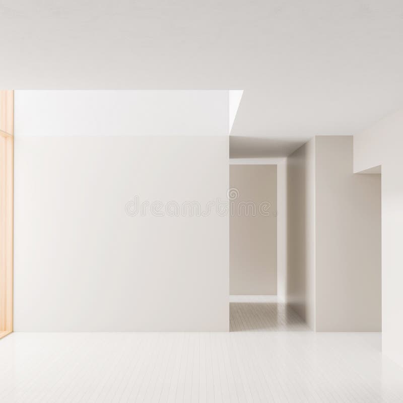 Empty Room Interior Background. Modern Empty Bright Interior with Blank ...