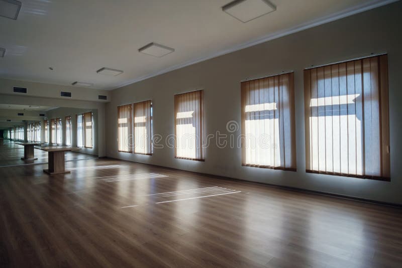 Empty Room Interior with Closed Windows Stock Image - Image of ...