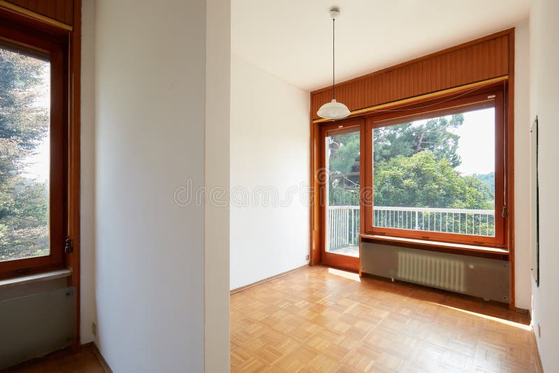 Empty Room Interior in Country House in a Sunny Day Stock Image - Image ...
