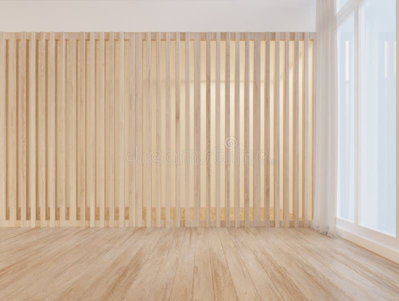 Empty Room Interior Minimal Style. There is a Slat Separating the Back ...