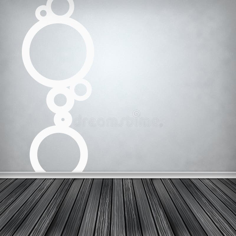 Empty Room, Interior with Wallpaper Stock Illustration - Illustration ...