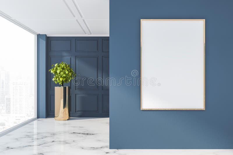 Empty Room Interior with White Wall Poster Stock Illustration ...