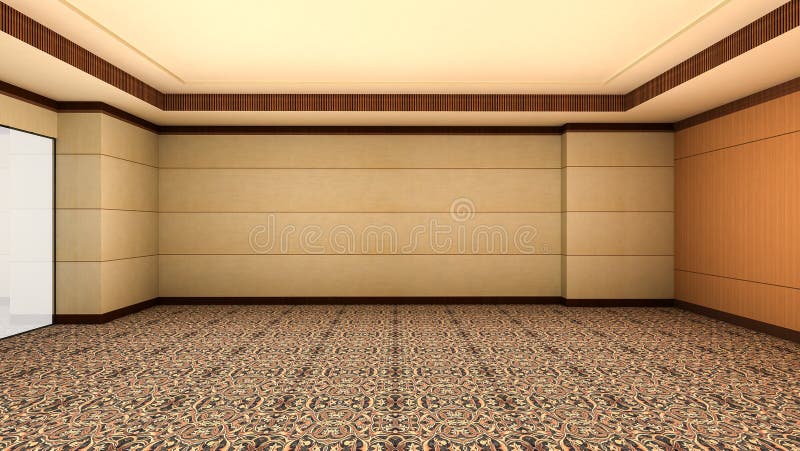 Empty Room Interior Wooden Hotel Luxury Style. 3d Render Stock ...