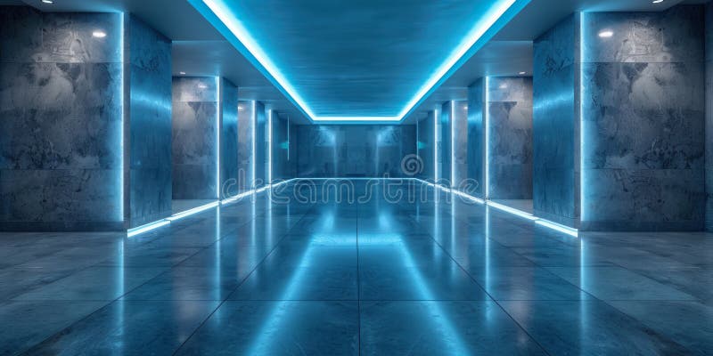 An Empty Room Its Simplicity Magnified by a Single Neon Strip Light ...