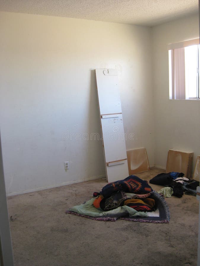 Empty Room Just Moved in Dirty and Messy Stock Photo - Image of bedroom ...