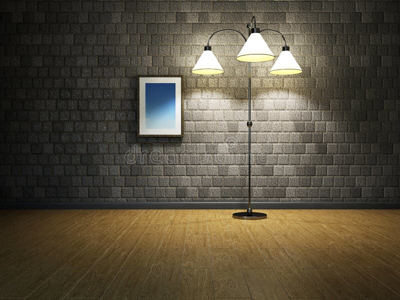 Empty room with lamp stock illustration. Illustration of light - 29370971