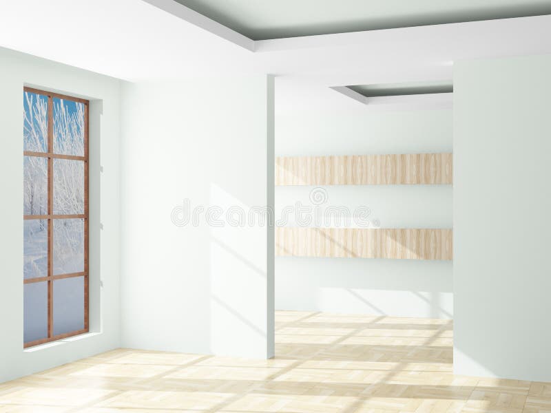 Open window with curtains stock illustration. Illustration of wind ...