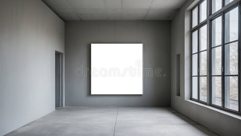Empty Room with a Large Window on the Right Side Stock Illustration ...