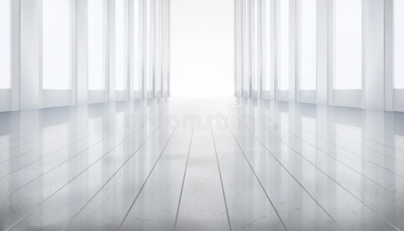 Empty Hall with the Windows. Vector Illustration. Stock Vector ...