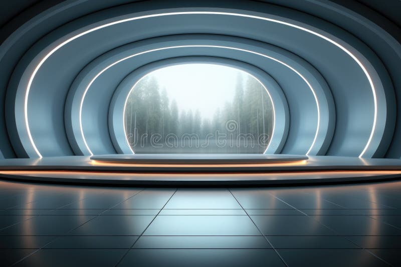 An Empty Room with a Light at the End of it. Stock Illustration ...
