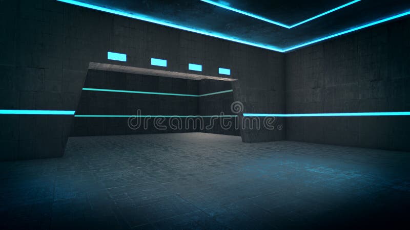 Empty Room with Light Glow, Abstract Space. Stock Illustration ...
