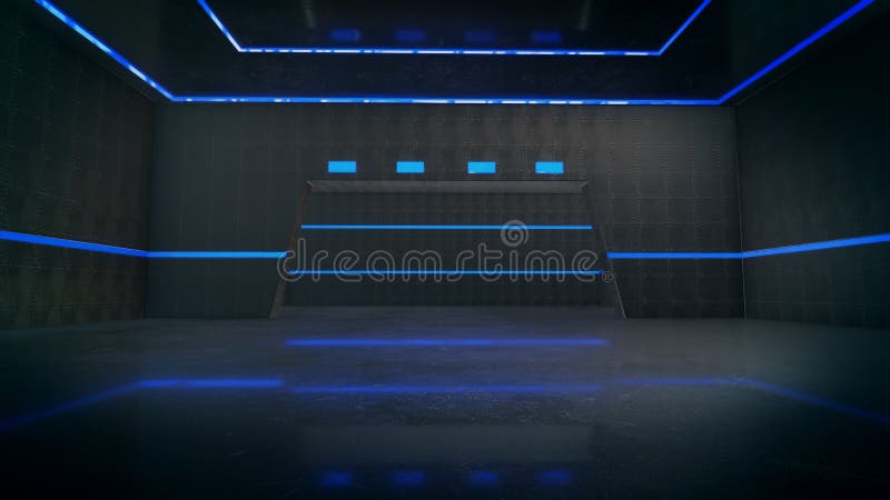 Empty Room with Light Glow, Abstract Space. Stock Illustration ...