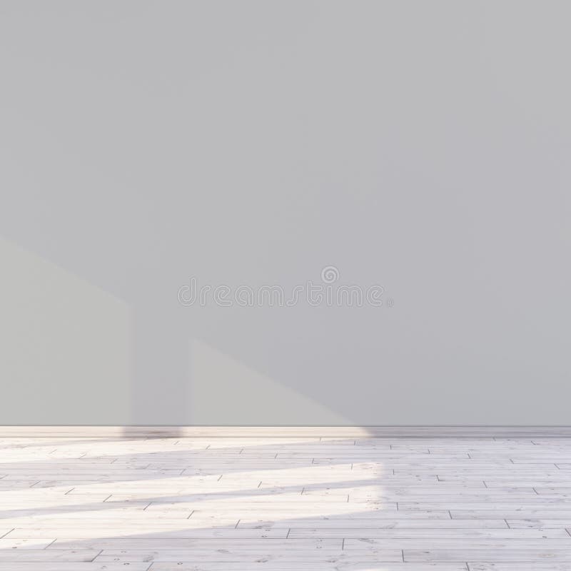 Empty Room with Light Grey Empty Wall and Sunlight through Window in a ...