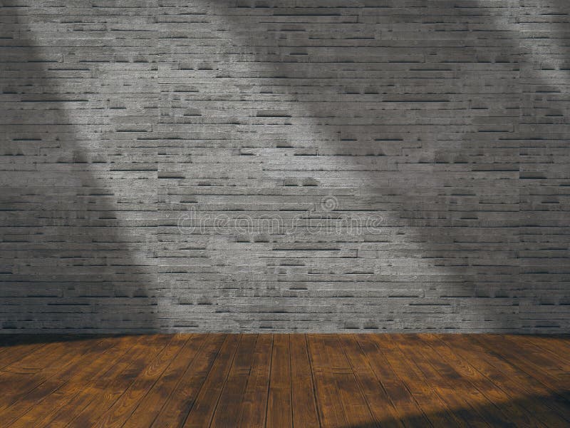 Empty Room with Light and Shadow on Wall. Stock Illustration ...