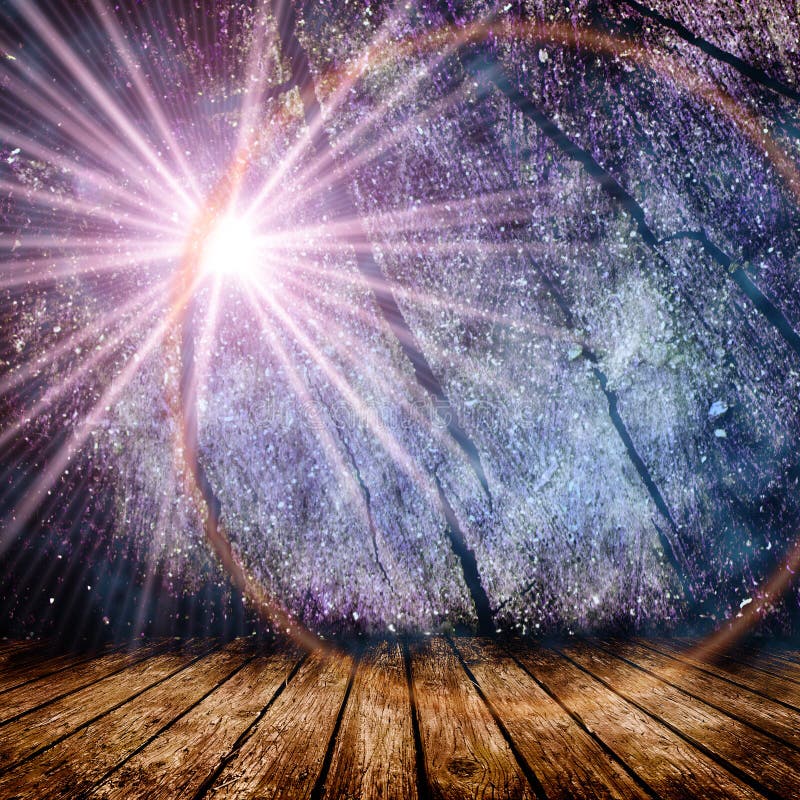 Empty Room with Light Star and Light Rays. Stock Image - Image of light ...