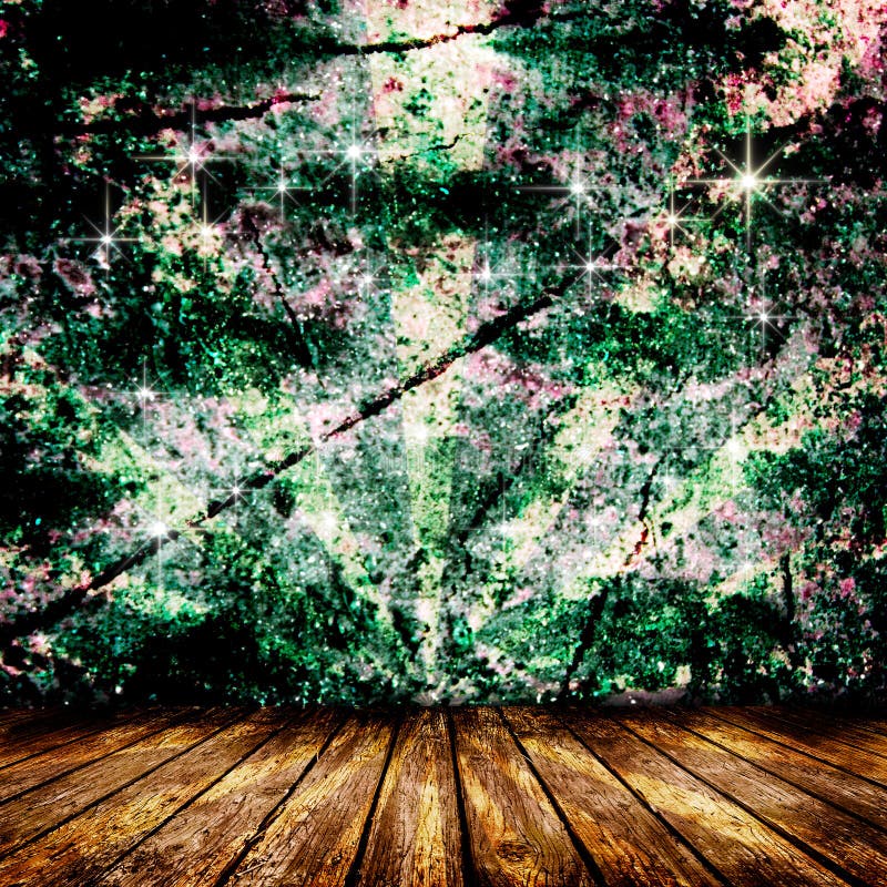 Empty Room with Light Star and Light Rays. Stock Photo - Image of night ...