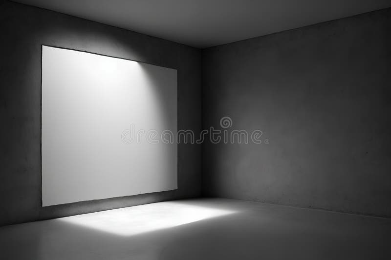 Empty Room with Light from the Window, 3d Render, Square Image Stock ...