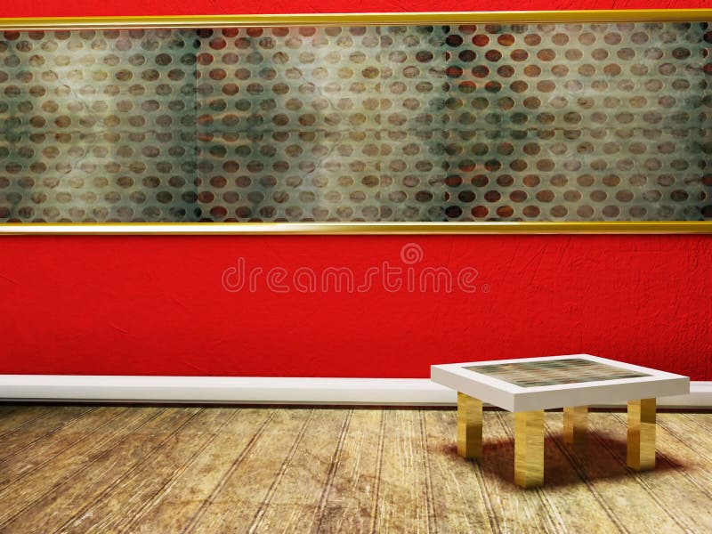 Empty Room with the Little Table Stock Illustration - Illustration of ...