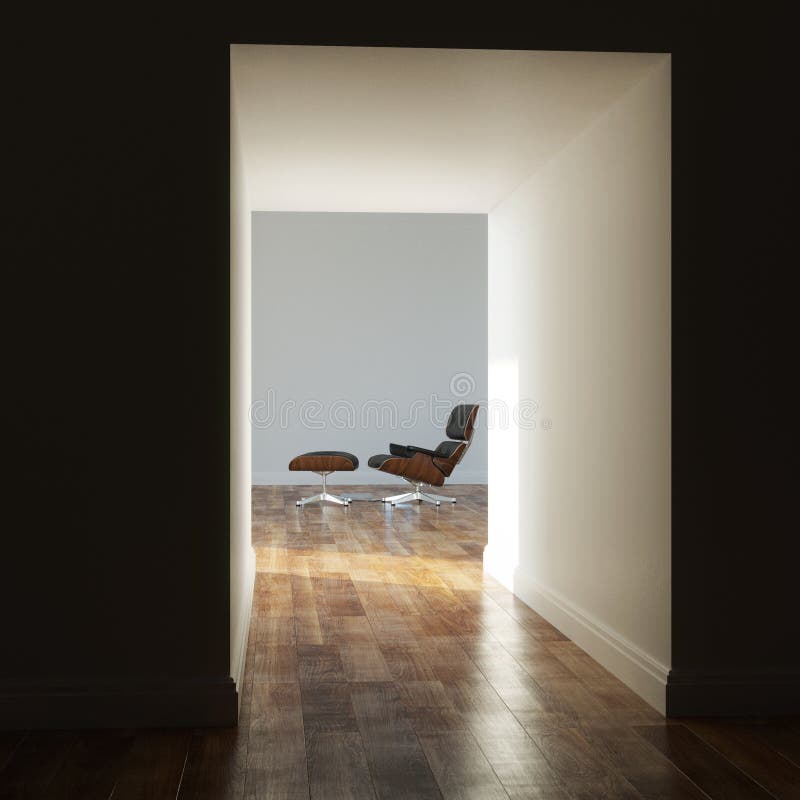 Empty Room in a Modern House Shadow Version Stock Photo - Image of ...