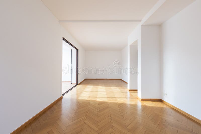 Empty Room in a Modern House, White Walls Stock Image - Image of room ...