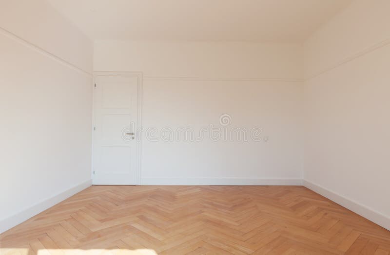 Empty room stock photo. Image of parquet, white, space - 91262992