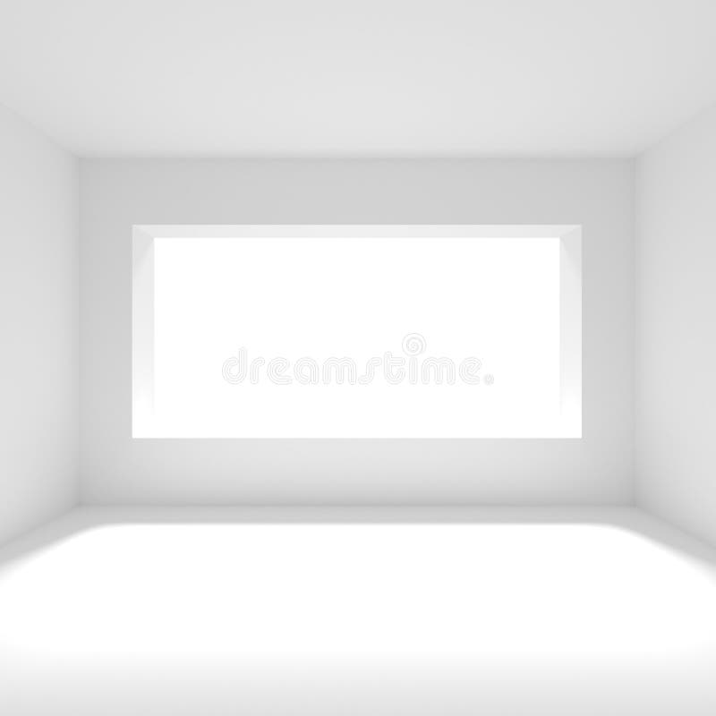 Empty Room with Open Window. White Interior Design Stock Illustration ...