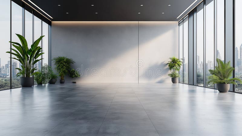 An Empty Room. Opposite is an Empty Wall, and To the Left and Right ...