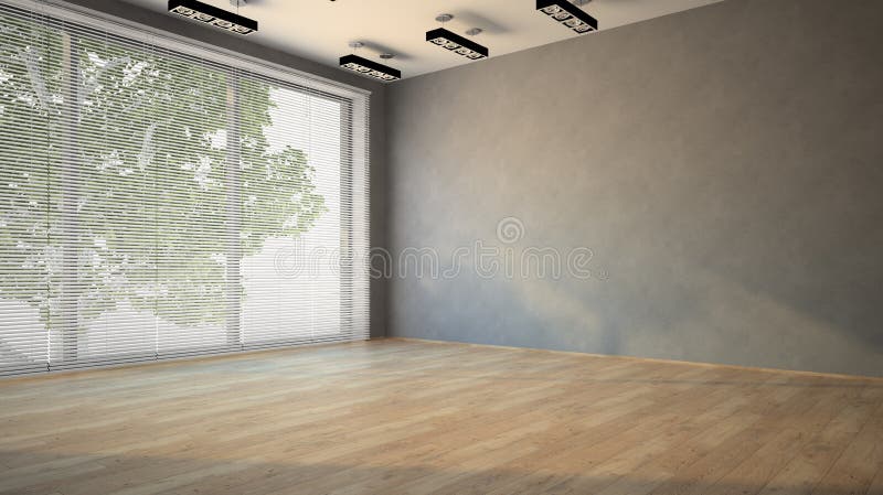 Empty Room with Parquet Floor Stock Image - Image of unfurnished, home ...