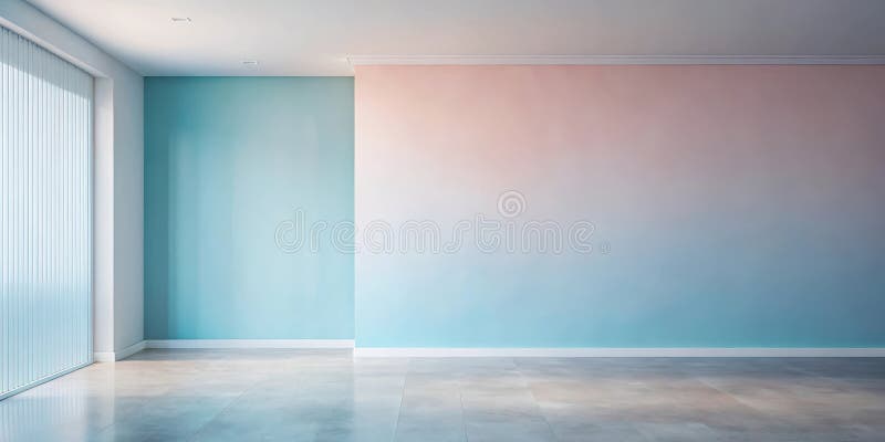 Empty Room with Pastel Wall and Tiled Floor, Perfect for Interior ...