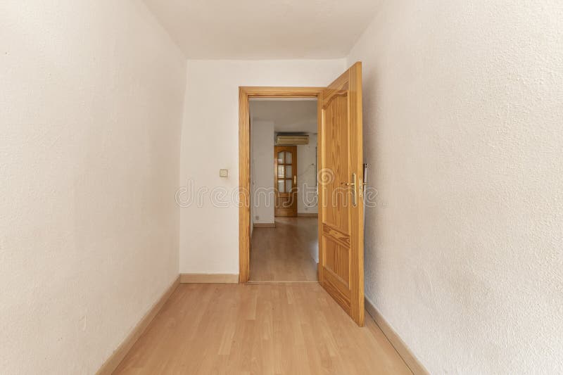 An Empty Room with a Pine Wood Stock Image - Image of modern, style ...