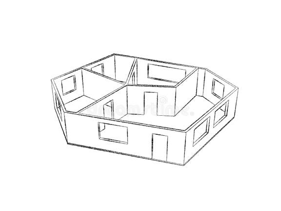 Empty Room Plan.Isolated on White Background Stock Illustration ...