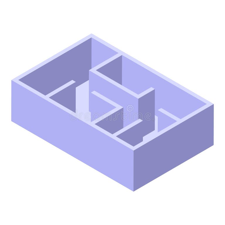 Empty Room Plan with Walls Representing a Complex Maze Stock Vector ...