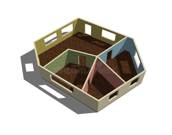 Empty Room Plan. on White Background Stock Illustration - Illustration ...