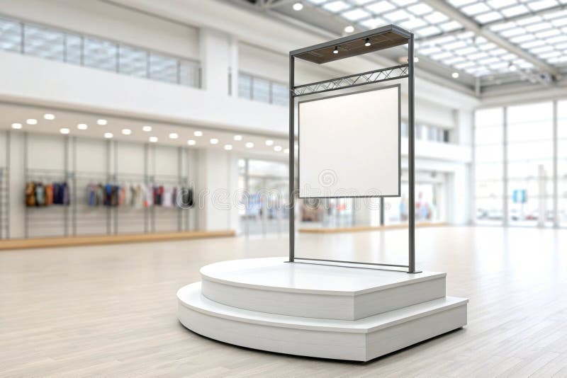 Empty Room with Platform for Design Stock Image - Image of display ...