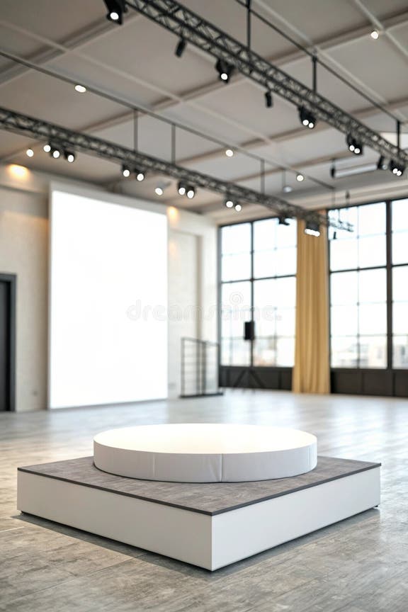 Empty Room with Platform for Design Stock Image - Image of interior ...