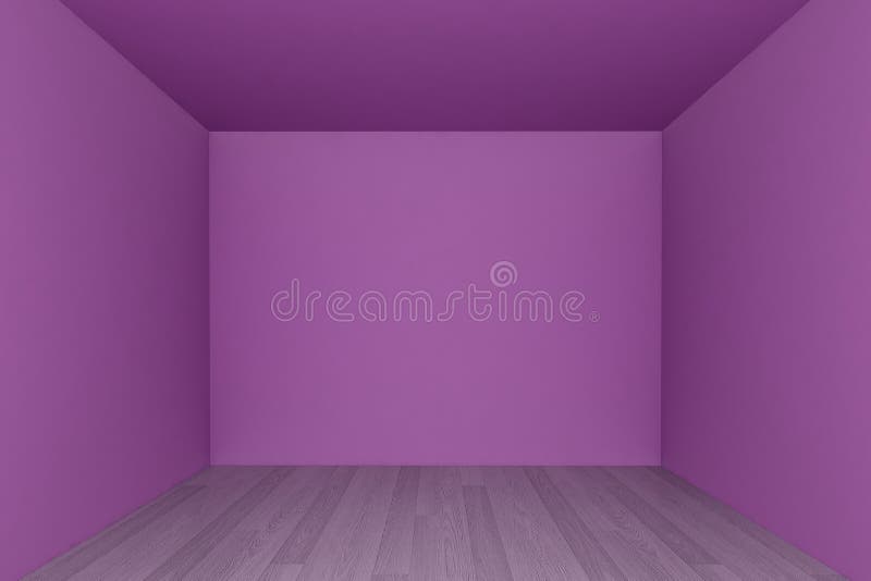 Empty Room ,purple Wall with Wood Floor Stock Illustration ...