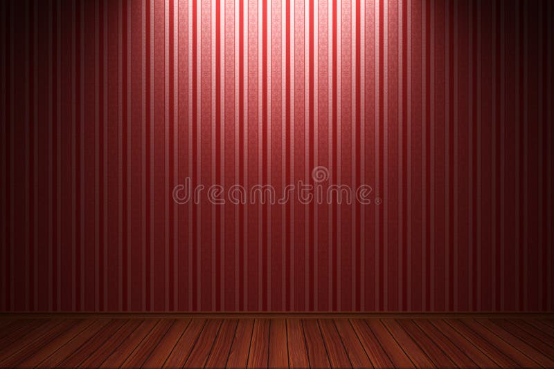 Empty Room with Red Striped Wall Stock Illustration - Illustration of ...