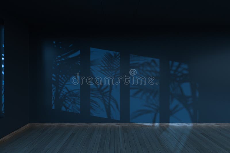 Empty Room and Shadows,wooden Floor,3d Rendering Stock Illustration ...
