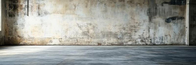 Empty Room Shows Weathered Wall and Concrete Floor, Abandoned Building ...
