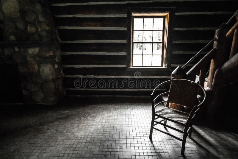 Empty Room with Single Empty Chair Stock Photo - Image of floor ...
