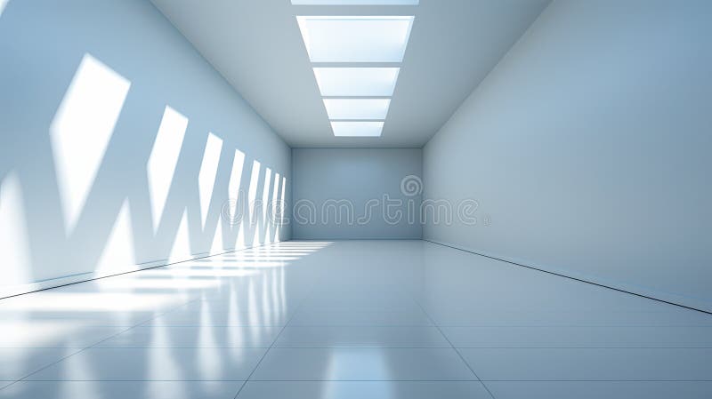 An Empty Room with a Skylight Above it. Generative AI Image. Stock ...