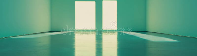 Empty Room with Smooth White Walls and a Soft Glow Creating a Bright ...