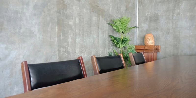 Empty Room with Table and Chair. Stock Image - Image of decoration ...