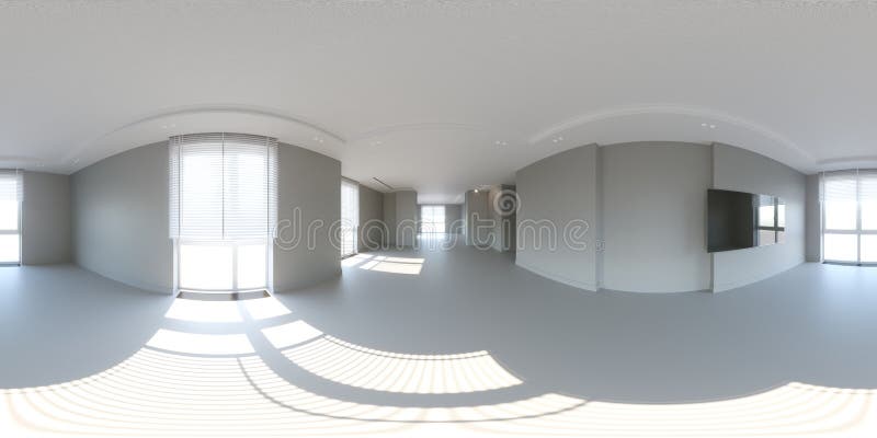 Spherical Panorama of the Interior, 3D Illustration Stock Illustration ...