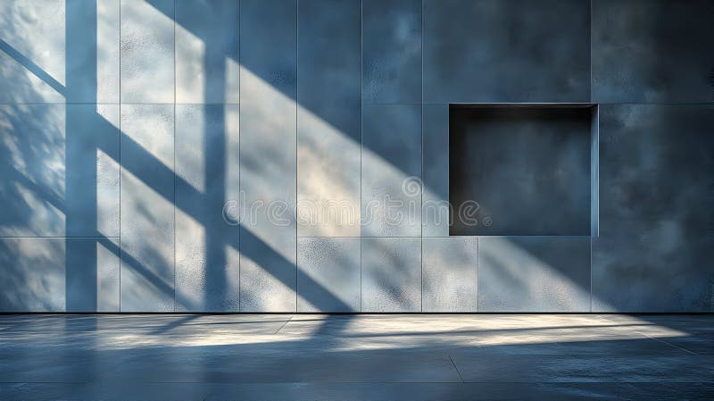 Empty Room with Sunbeams and Shadow Illustration Stock Illustration ...