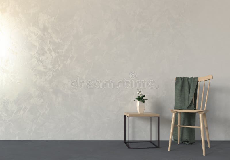 Empty Room Table and Chair Composition Stock Photo - Image of wall ...