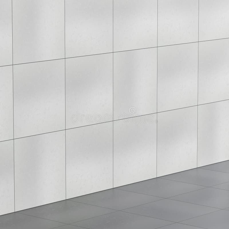 Empty Room with Tiled Wall and Floor Stock Illustration - Illustration ...