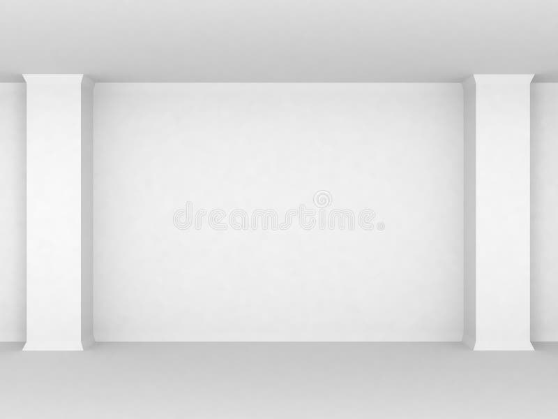 Empty Room with Two Columns Stock Illustration - Illustration of luxury ...